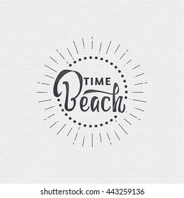 Beach Time Sign Sticker Poster Can Stock Vector (Royalty Free ...