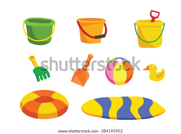 Beach Toy Cartoon Vector Stock Vector (Royalty Free) 384195952 ...