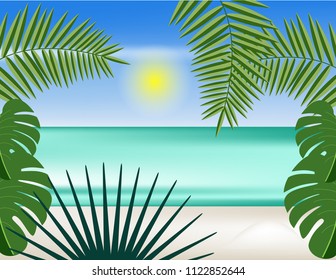 Beach Tropical Plants Stock Vector (Royalty Free) 1122852644 | Shutterstock