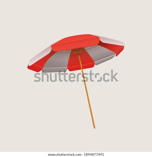 Beach Umbrella Isolated On White Background Stock Vector (Royalty Free ...