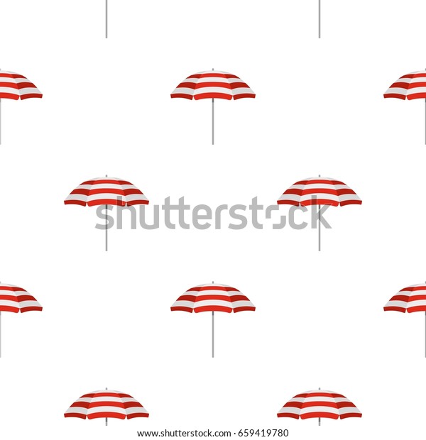Beach Umbrella Pattern Seamless Flat Style Stock Vector (Royalty Free ...