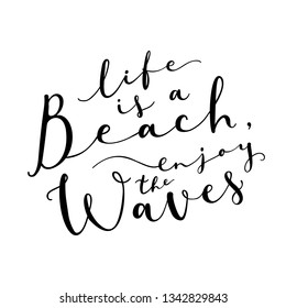 Beach Unique Hand Drawn Lettering Vector Stock Vector (Royalty Free ...