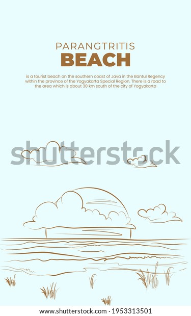 Beach Vector Backround Parangtritis Beach Yogyakarta Stock Vector ...