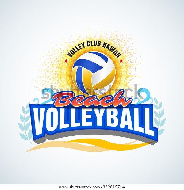 Beach Volleyball Label Emblem Logo Icon Stock Vector (Royalty Free ...