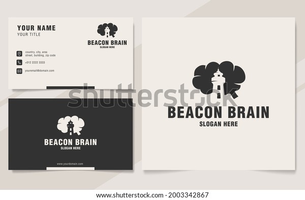 Beacon Brain Logo Template On Monogram Stock Vector (Royalty Free ...