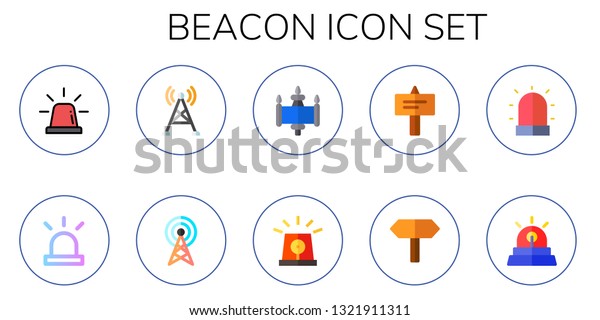 Beacon Icon Set 10 Flat Beacon Stock Vector (Royalty Free) 1321911311 ...