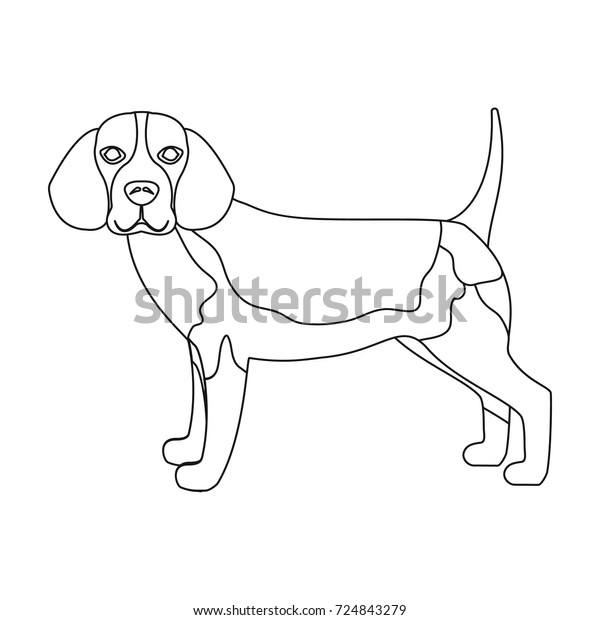 Beaglesingle Icon Outline Stylebeagle Vector Symbol Stock Vector ...