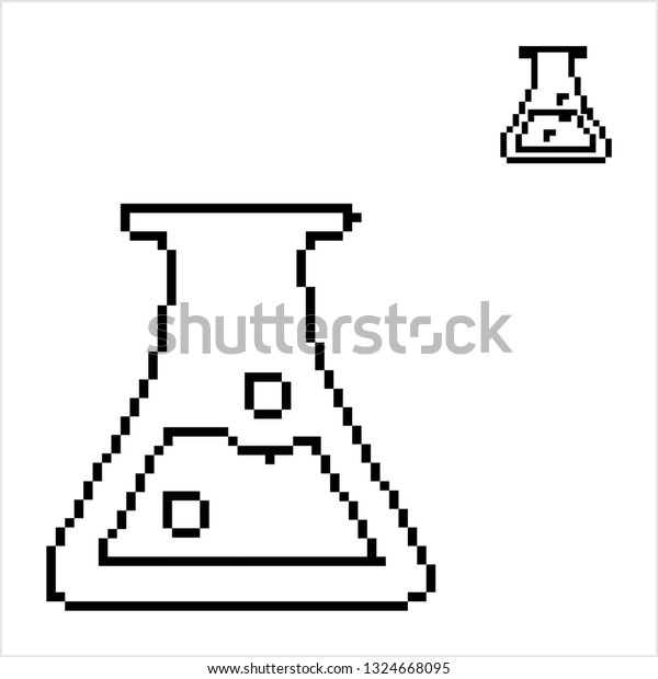 Beaker Icon Pixel Art Beaker Pixelated Stock Vector (Royalty Free ...