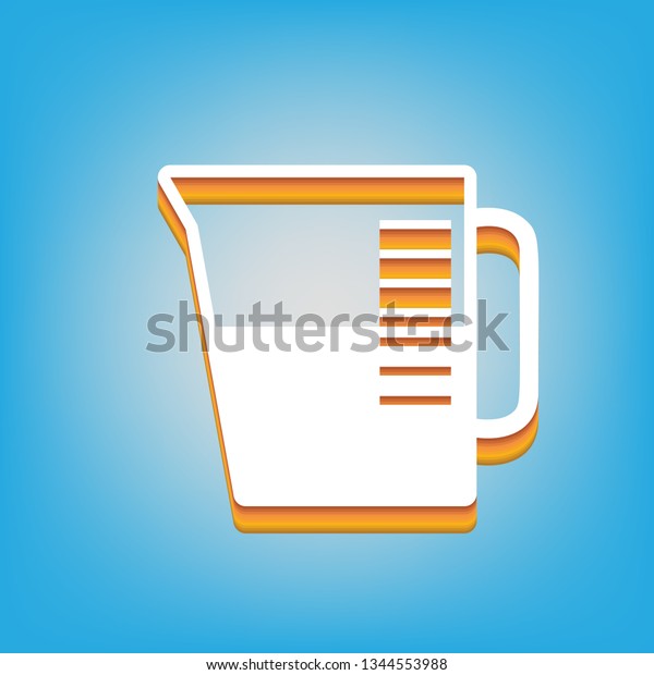 Beaker Sign Vector White Icon 3d Stock Vector (Royalty Free) 1344553988 ...
