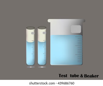 Beaker Test Tube On Grey Background Stock Vector (Royalty Free ...