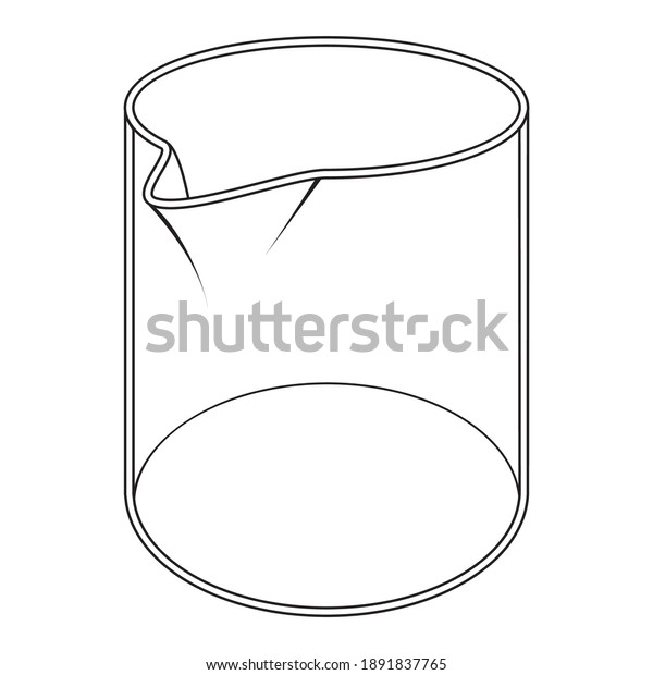 Beakers Glass Line Vector Illustration Isolated Stock Vector (Royalty ...
