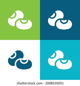 Bean Flat Four Color Minimal Icon Stock Vector (Royalty Free ...