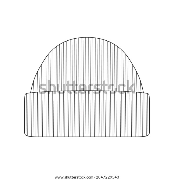 Beanie Hat Outline Drawing Vector Beanie Stock Vector (Royalty Free ...