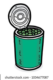 Beans Tin Can Cartoon Vector Illustration Stock Vector (Royalty Free ...