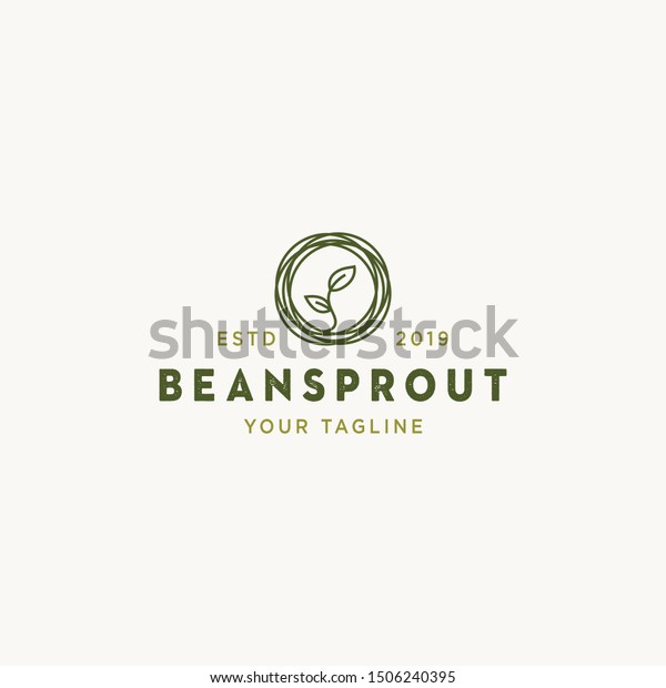 Beansprout Logo Design Simple Monoline Retro Stock Vector (Royalty Free ...