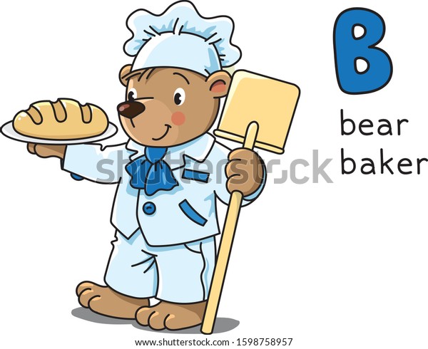 Bear Baker Animals Professions Abc Alphabet: vector de stock (libre de ...