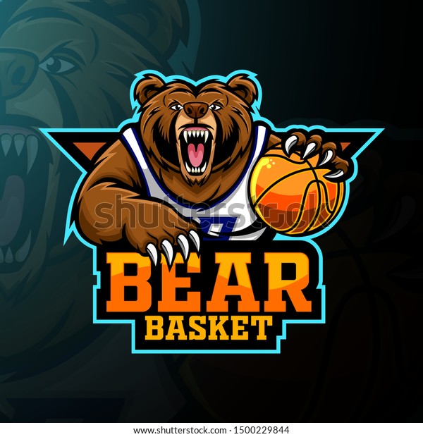 Bear Basketball Player Mascot Logo Design Stock Vector (Royalty Free ...