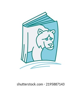 Bear Book Logo Design Template Stock Vector (Royalty Free) 2195887143 ...
