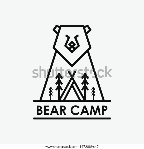Bear Camp Logo Design Business Bear Stock Vector (Royalty Free) 1472889647