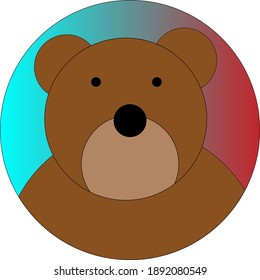 Bear Circle Frame Gradation Color Stock Vector (Royalty Free ...