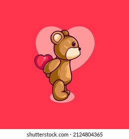 Bear Falling Love Cartoon Illustration Your Stock Vector (Royalty Free ...