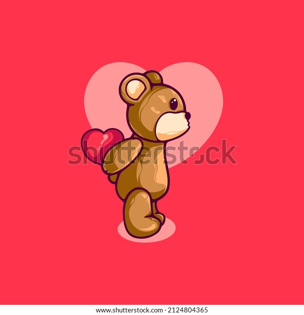 Bear Falling Love Cartoon Illustration Your Stock Vector (Royalty Free ...