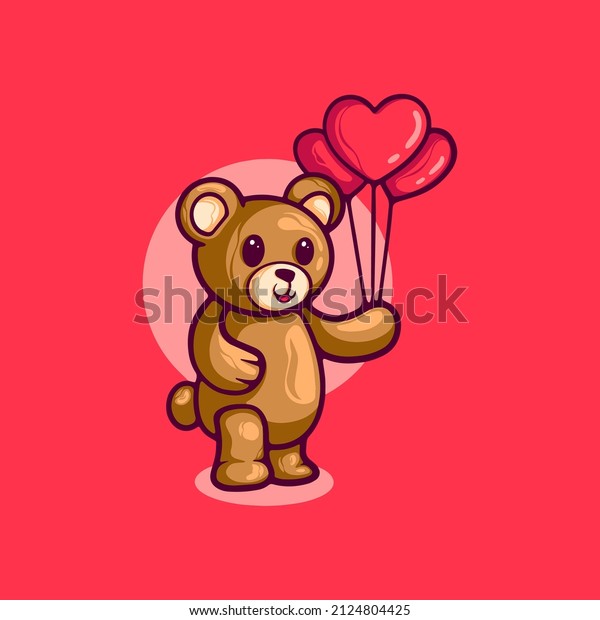 Bear Falling Love Cartoon Illustration Your Stock Vector (Royalty Free ...