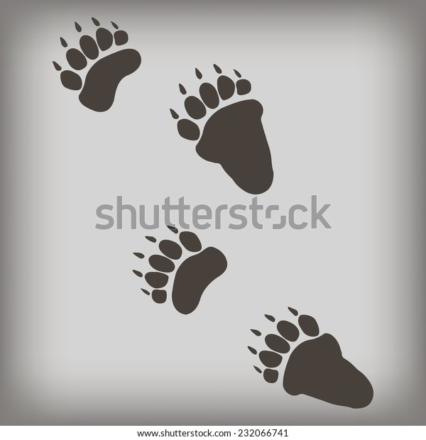Bear Footprint Vector Illustration Stock Vector (Royalty Free ...