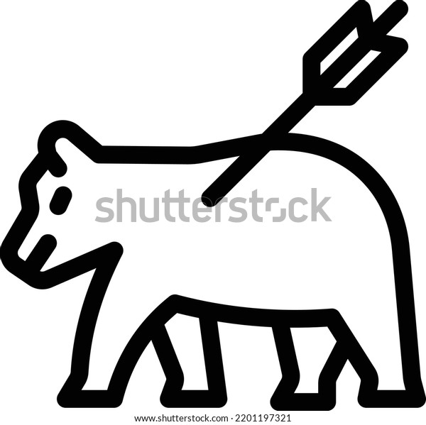 Bear Hunting Vector Illustration On Transparent Stock Vector (Royalty ...