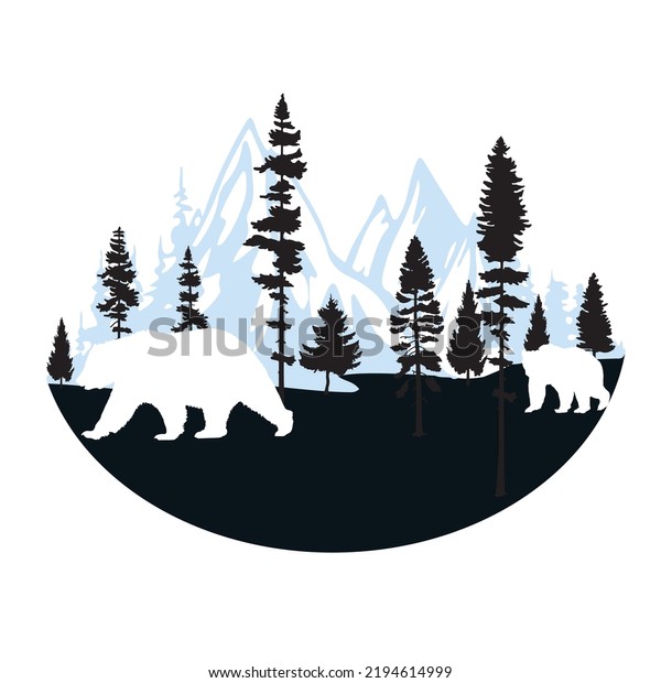 Bear Illustration Mountain Bear Forest Illustration Stock Vector ...