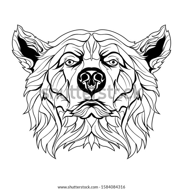 Bear Line Art Design Illustration Stock Vector (Royalty Free ...