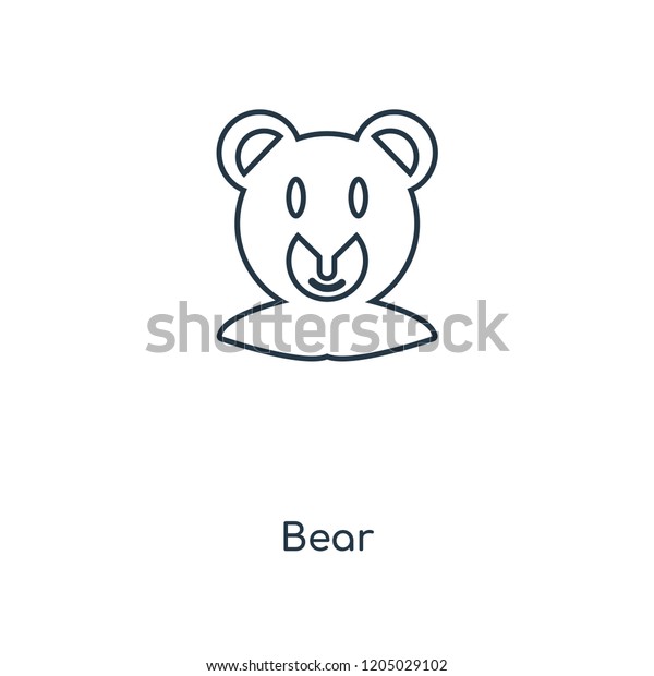 Bear Line Icon Linear Bear Outline Stock Vector (Royalty Free ...