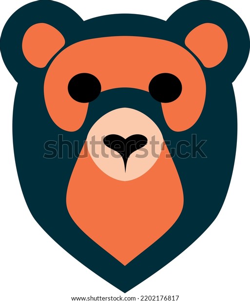 Bear Logo Black Blue Orange Over Stock Vector (Royalty Free) 2202176817 ...