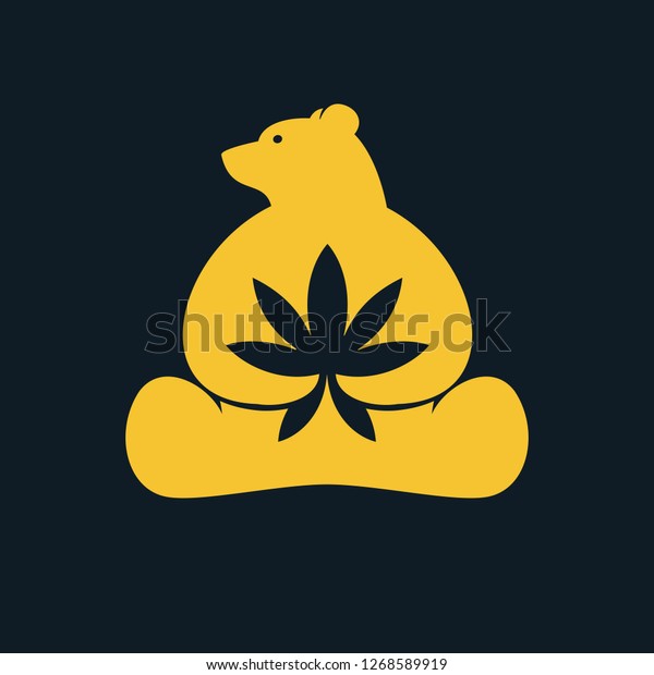 Bear Marijuana Weed Cannabis Negative Space Stock Vector (Royalty Free ...