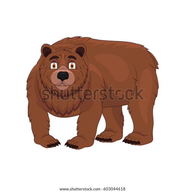 Bear On White Background Cartoon Style Stock Vector (Royalty Free ...