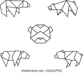 Bear Origami Geometric Image Vector Stock Vector (Royalty Free ...
