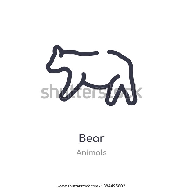 Bear Outline Icon Isolated Line Vector Stock Vector (Royalty Free ...