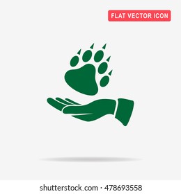 Bear Paw Hand Icon Vector Concept Stock Vector (Royalty Free) 478693558 ...