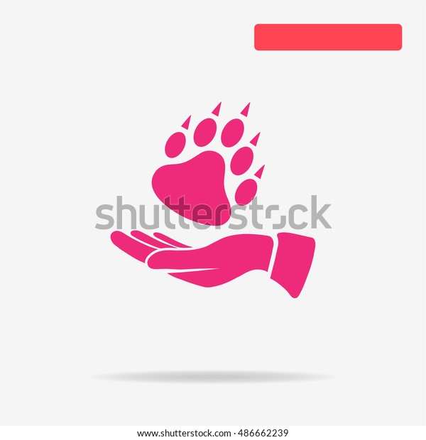Bear Paw Hand Icon Vector Concept: เวกเตอร์สต็อก (ปลอดค่าลิขสิทธิ์ ...