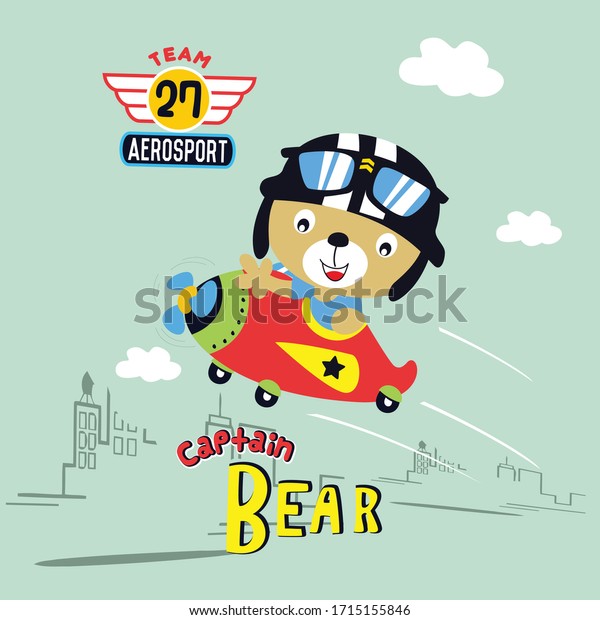 Bear Pilot Cartoon Vector Illustration Stock Vector (Royalty Free ...