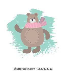 Bear Scarf Vector Illustration Stock Vector (Royalty Free) 1520478713 ...