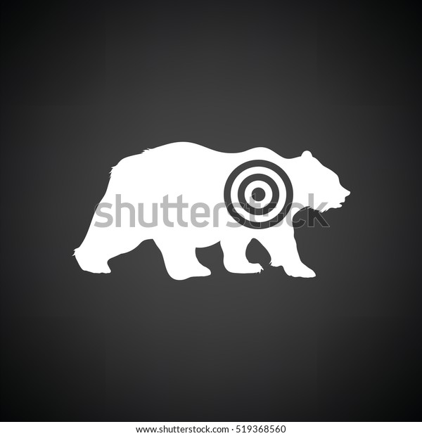 Bear Silhouette Target Icon Black Background Stock Vector (Royalty Free ...
