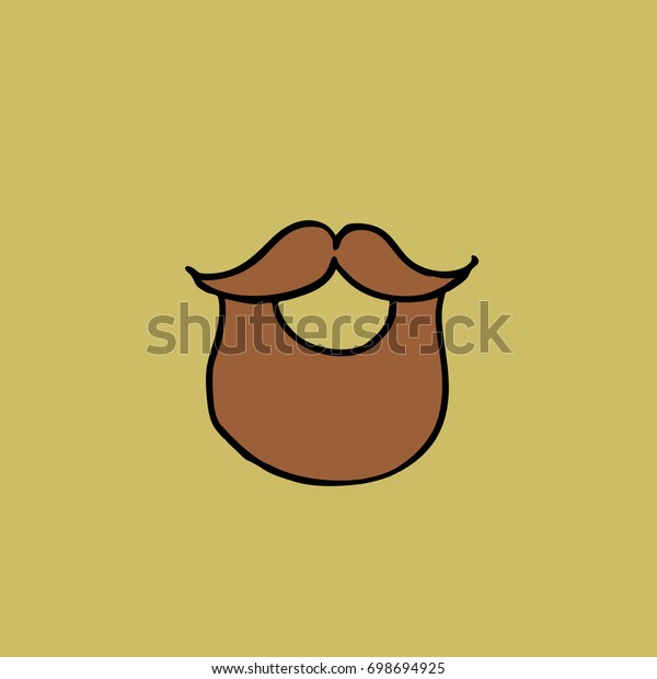 Beard Doodle Icon Stock Vector (Royalty Free) 698694925