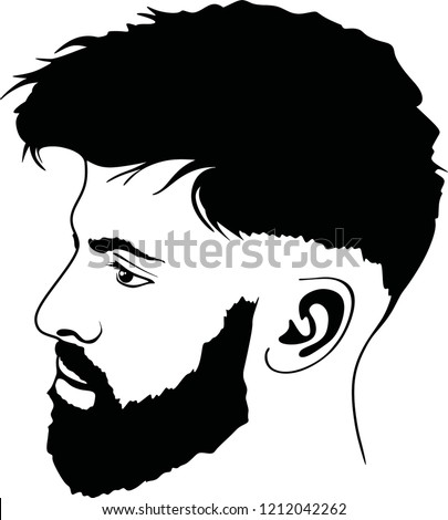 Beard Man Face Hairstyle Stock Vector (Royalty Free) 1212042262 ...