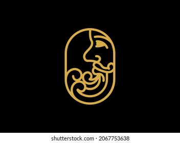 Beard Old Man Shape Logo Concept Stock Vector (Royalty Free) 2067753638 ...