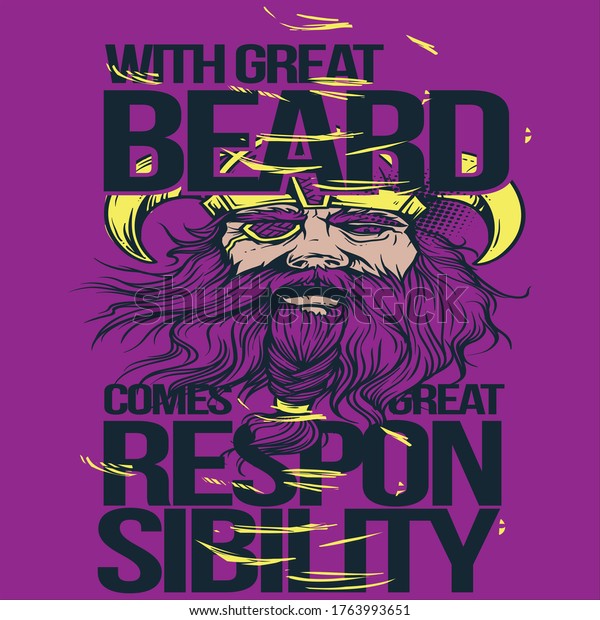 Beard Typography T Shirt Design Stock Vector (Royalty Free) 1763993651 ...