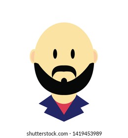 Bearded Guy Bald Style Avatar Stock Vector (Royalty Free) 1419453989 ...
