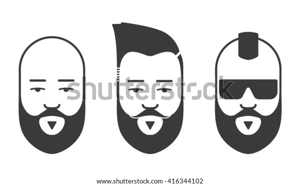 Bearded Man Head Icon Stock Vector (Royalty Free) 416344102 | Shutterstock