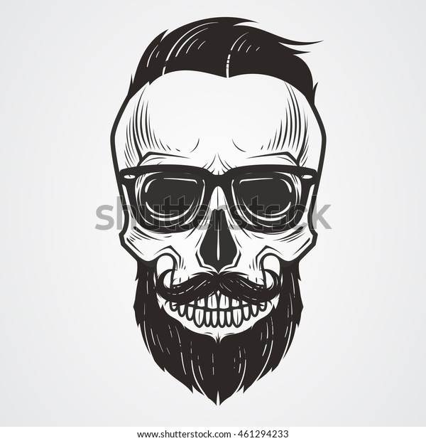 Vector de stock (libre de regalías) sobre Bearded Skull ...
