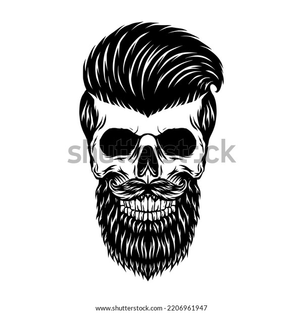 Bearded Skull Vector Illustration Your Tshirt Stock Vector (Royalty ...